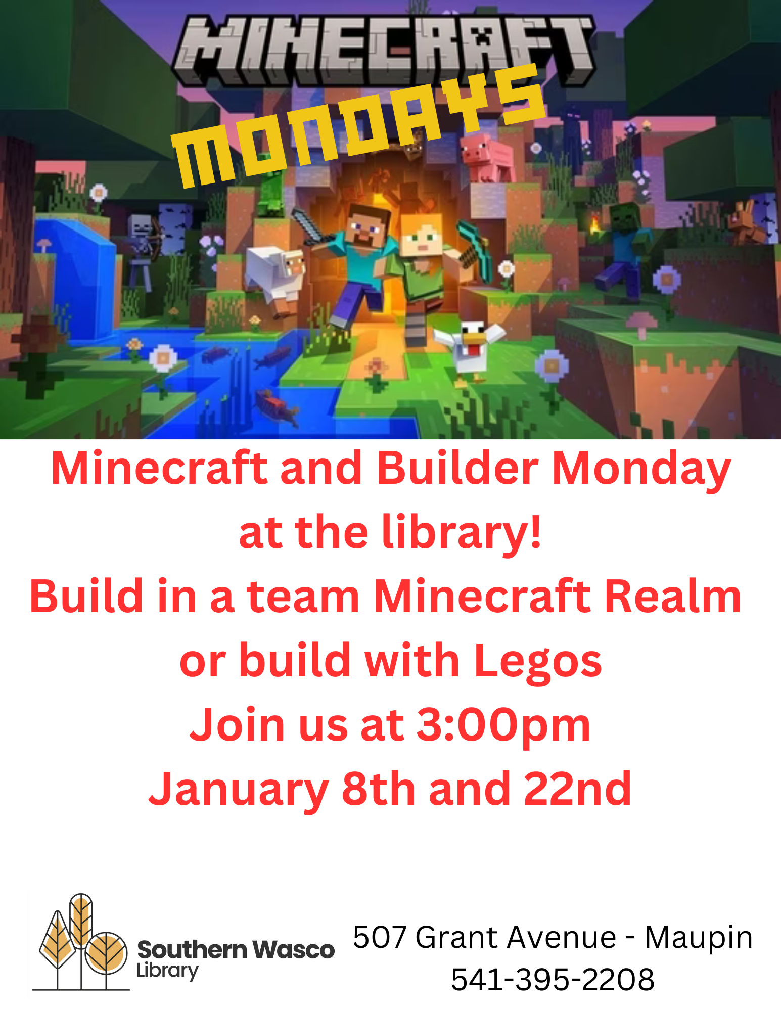 Minecraft Monday | Wasco County Library District